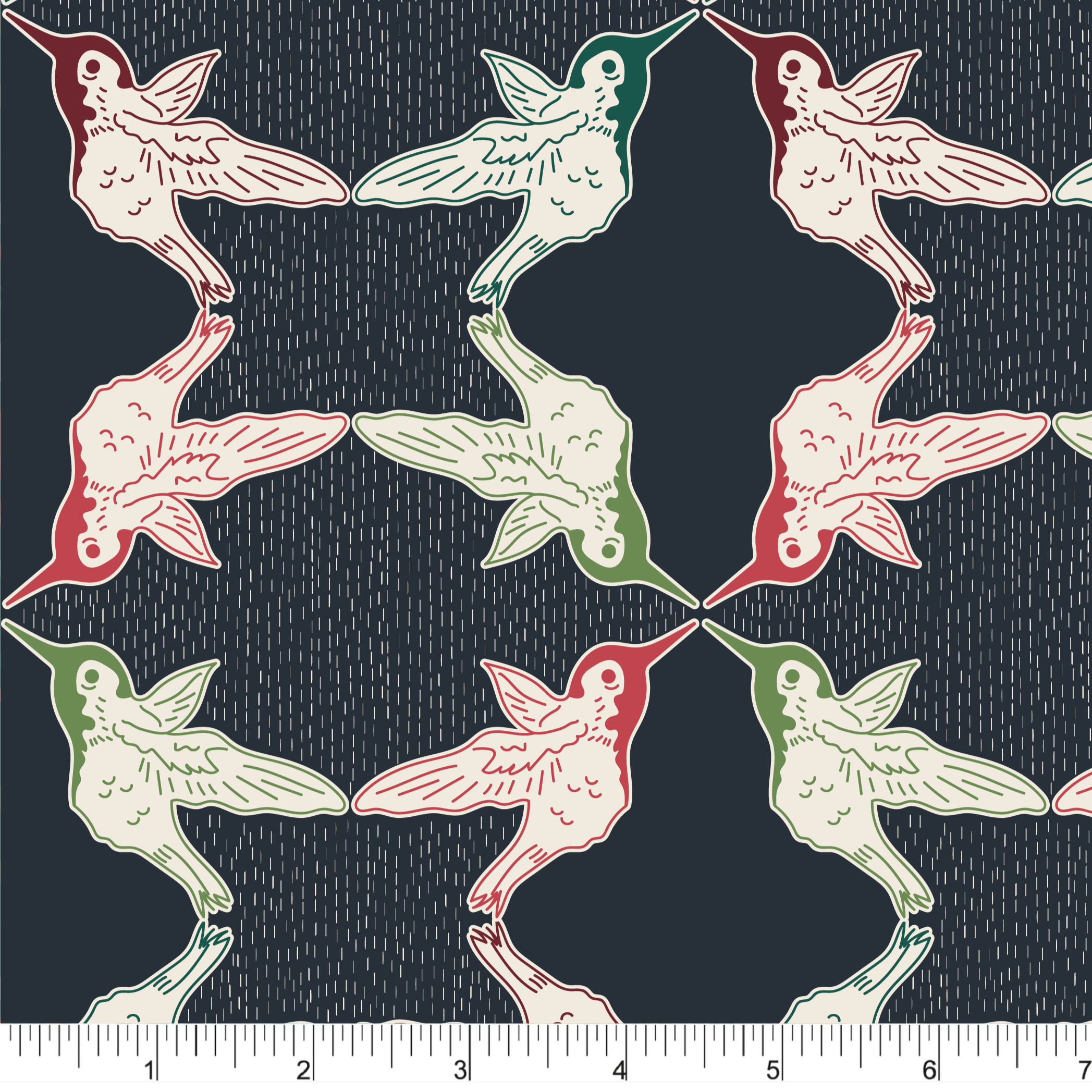 PH0480 Hummingbird Dance - Bright Poms by Second Nature STUDIO for Phoebe Fabrics