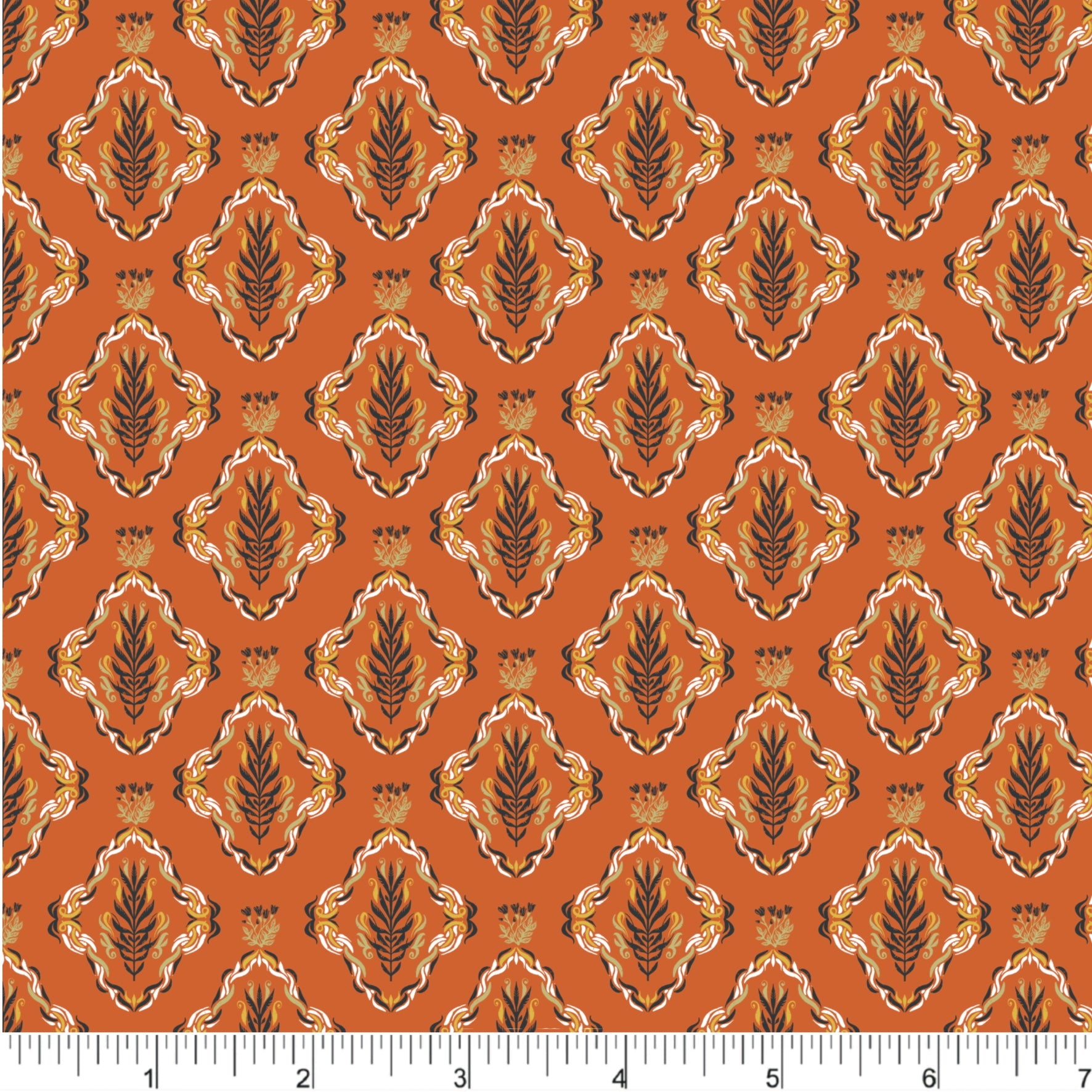 PH0536 Botanical Damask - Cherries and Blossoms by Papillon Patterns ...